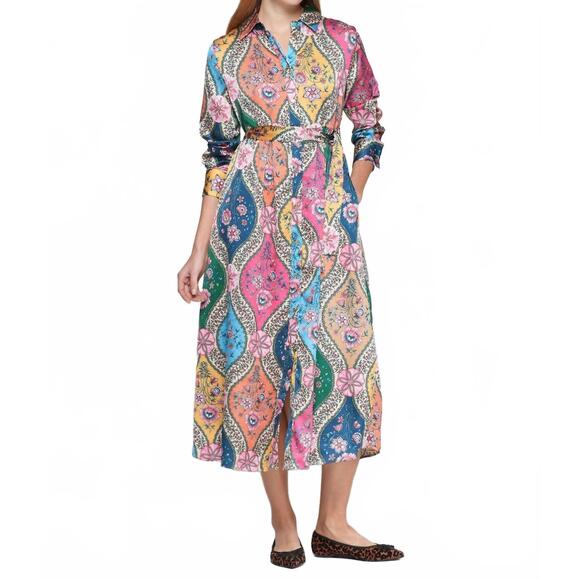 Vilagallo | Dresses | New Vilagallo Floral Midi Dress In Multi | Poshmark